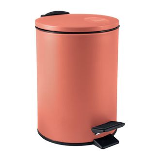 Spirella Kosmetikeimer 5 Liter Edelstahl mit Absenkautomatik und Inneneimer Adelar Badezimmer Mülleimer Softclose Abfalleimer Terracotta Rot matt, Red, 5 litre