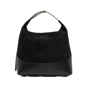 Elleme Elleme, Femme, Sacs, Noir, Taille: ONE Size Sac en Cuir Suédé Noir avec Poignée