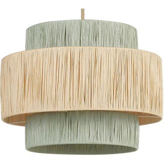 Beliani Beliani - Lampe Suspendue El&eacute;gante Plafonnier Pendant en Papier Naturel et Vert El&eacute;gant Palbra