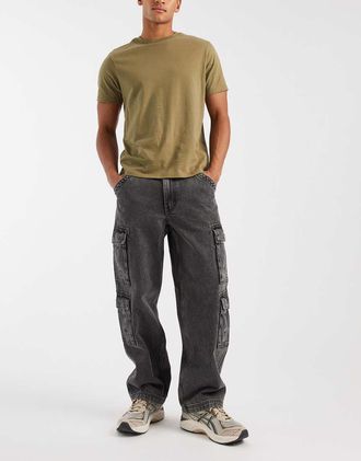 Levi's 578 - Cargo-Jeans aus Denim in verwaschenem Schwarz