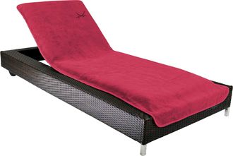 Sansibar Schonbezug f&uuml;r Gartenliege mit gesticktem S&auml;bel Logo Strandliegenauflage Frottee Schonbezug 100% Baumwolle - ca. 75 x 200 cm Pink