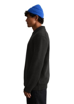 Marc O'Polo Denim Langarm-Poloshirt aus weichem Schurwoll-Mix