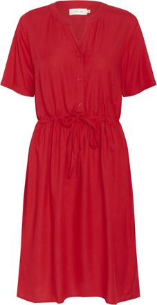 Cream Damen Womens Dress V-Notch Neck Drawstring Waist Regular Fit Short Sleeves Kleid, Rot (High Risk Red), 40