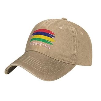 Generic Baseball Casquette Drapeau De L&Icirc;le Maurice, Mauriciens, Denim Classique Casquette De Baseball L&eacute;ger Chapeau Soleil pour Les Saisons Jogging Sports