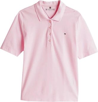 Tommy Hilfiger Femme, Tops, Rose, Taille: 40 FR Polo Piqu&eacute; Rose Clair