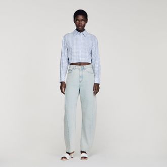 Sandro Washed Barrel-Jeans aus Baumwolle