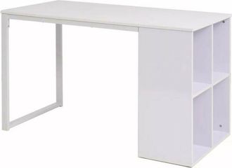 Les Tendances Bureau bois et pieds métal blanc Brook