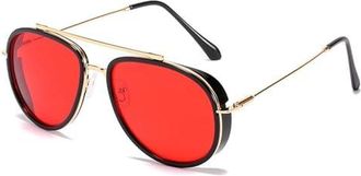 Generic Lunettes De Soleil Rondes À Monture Métallique For Hommes Lunettes De Soleil For Femmes For La Photographie Et Les Vacances(Red)