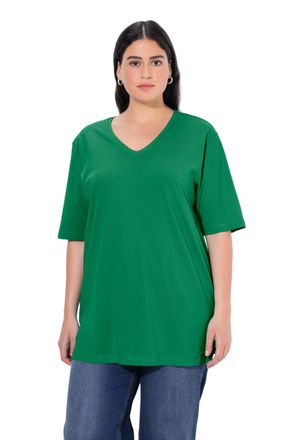 Ulla Popken Damen Basic-v-shirt T-Shirts, Smaragdgr&uuml;n, 46-48 EU