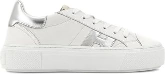 Hogan Low-Top Sneaker - Low-Top Sneakers With Silver Accents - Gr. 38,5 (EU) - in Wei&szlig; - f&uuml;r Damen