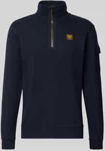 PME Legend Regular Fit Sweatshirt Baumwoll-Mix mit Troyer-Kragen