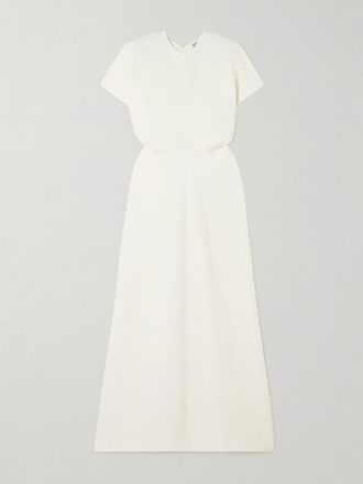 Toteme Maxikleid Aus Webstoff Mit Raffungen - Creme