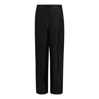 Pierantonio Gaspari Femme, Pantalons, Noir, Taille: 40 FR Pantalon Fluide avec Motif Graphique Semi-Transparent