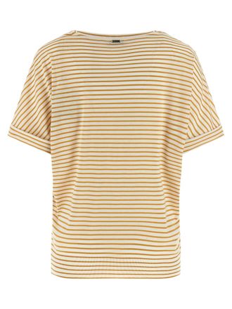 Herno Striped Lyocell-Cotton T-shirt - Gold
