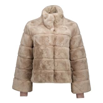 Bomboogie Kurz geschnittene Umhang-Pelzjacke - - Jackets - Damen - Beige - XL