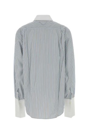 Prada Striped Poplin Shirt - Blue