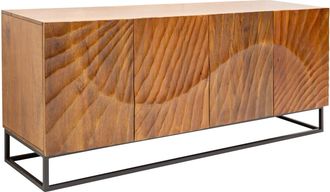 Invicta Interior Massives Sideboard Scorpion 177cm braun Mangoholz aufwendige 3D Schnitzereien Kommode Holzkommode