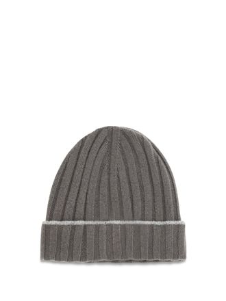 Brunello Cucinelli Mens Beanie Hat Army Washed+ciottolo Kashmir-Capra Hircus E Hairbands Kashmir/capra
