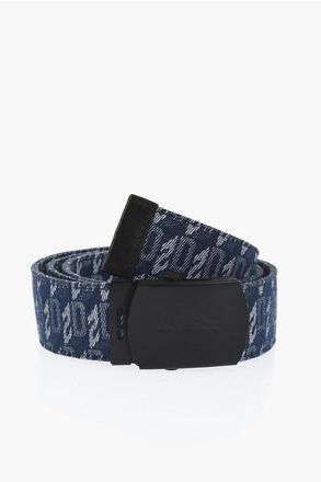 Dsquared2 Denim Belt with All-Over Monogram 40mm size 85