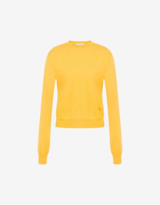 Moschino Pull en laine et soie Golden M - Jaune