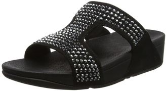 FitFlop Damen GLITZIE Slide Sandalen mit offener Zehenpartie, Schwarz, 38 EU