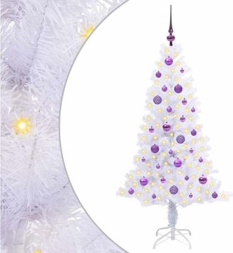 vidaXL K&uuml;nstlicher Weihnachtsbaum Wei&szlig; 150 cm PVC und Stahl vidaXL