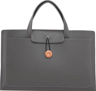 Generic Sac à main pour femme en cuir synthétique avec sac de rangement et serrure pour ordinateur portable, business, quotidien, Gris S