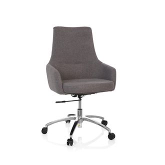 hjh OFFICE 670921 Design Drehsessel Shake 100 Stoff Dunkelgrau B&uuml;ro Drehstuhl h&ouml;henverstellbar mit Rollen, inkl. Kissen