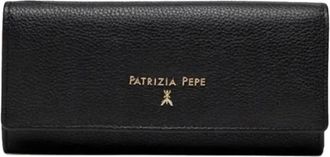 Patrizia Pepe Femme, Accessoires, Noir, Taille: ONE Size Lettering Large Wallet