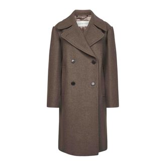 Dries Van Noten Beiger Wollmischung Doppelreihiger Mantel - - Coats - Damen - Beige - S