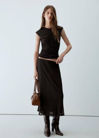 Mango Midirock in A-Linie schokolade - Damen - XS - MANGO