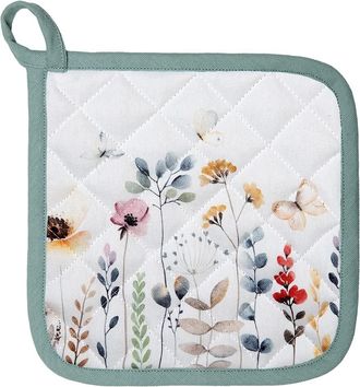 Clayre & Eef FOB45 Topflappen Weiß, Grun 20x20 cm