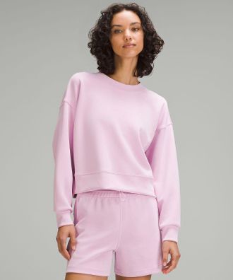 lululemon Perfectly Oversized Crop-Oberteil aus Softstreme mit Rundhalsausschnitt f&uuml;r Frauen - Gr&ouml;&szlig;e 14 in Vitapink