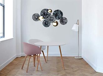 Homemania HOMST_0033 Wanddekoration Natur für Schlafzimmer, Wohnzimmer, Eingang, mehrfarbig, Metall, 90 x 50 cm