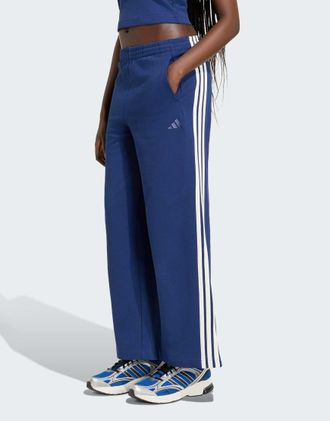 adidas Adidas Kit 3-Streifen Wide Pant in Dunkelblau / Wollwei&szlig;