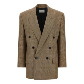 Saint Laurent Zweireihiger Blazer - - Jackets - Damen - Braun - 2XS