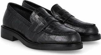 Lince Lince Mocasin Comodo | Semelle en caoutchouc | Semelle int&eacute;rieure en gel amovible | 51202 | Fabriqu&eacute;es en Espagne, Cuir de coco noir, 36 EU