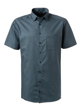 Olymp Herren Kurzarmhemd grün Baumwolle