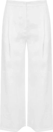 Max Mara Femme, Pantalons, Blanc, Taille: 40 FR Wide Pantalons