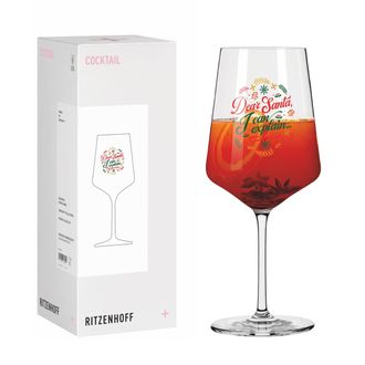 Ritzenhoff 8211007 Cocktailglas 500 ml, Serie Weihnachten - mit festlichem Design in Rot, Gr&uuml;n und edlem Goldakzent - Made in Germany