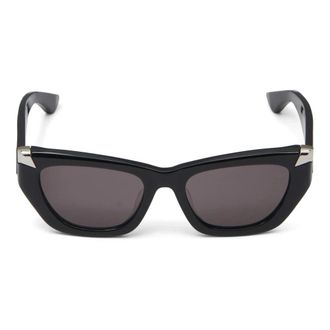 Alexander McQueen Schwarze Geometrische Sonnenbrille mit Rauchigen Gl&auml;sern - - Accessories - Damen - Schwarzk - ONE SIZE
