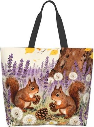 Generic &Eacute;cureuils, Fleurs De Pin Sac A Main Femme L&eacute;ger Sacs De Courses Grand Sac Courses Pour Travail Universit&eacute; Gym