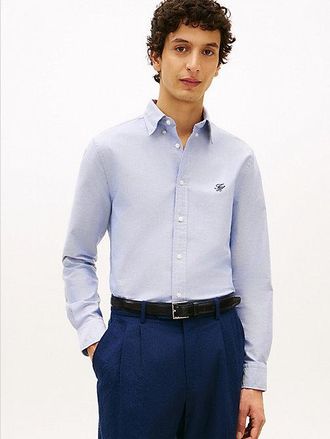 Tommy Hilfiger Chemise Oxford coupe standard &agrave; logo brod&eacute;