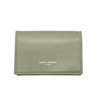 Saint Laurent Portefeuille en cuir vintage Pre-owned - Femme - Pre-owned - Vert - Taille: ONE Size