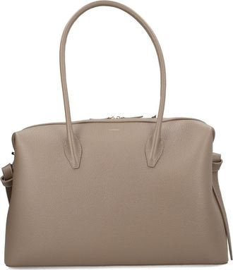 Yuzefi Womens Large Brioche Shoulder Bag Grey