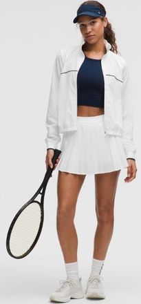 lululemon Tennisrock mit hohem Bund und Falten f&uuml;r Frauen - Gr&ouml;&szlig;e 10 in White
