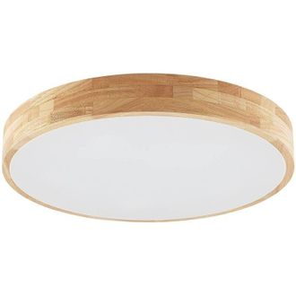 Lindby Lindby - Plafonnier &agrave; intensit&eacute; variable Tanju en bois pour salon & salle &agrave; manger