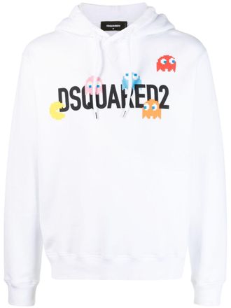 Dsquared2 hoodie en coton à logo imprimé - Blanc
