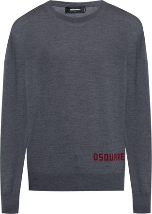 Dsquared2 pull en maille à logo intarsia - Gris