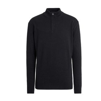 Ermenegildo Zegna Homme, Pulls, Noir, Taille: L Oasi Cashmere Zip Mock Neck Sweater